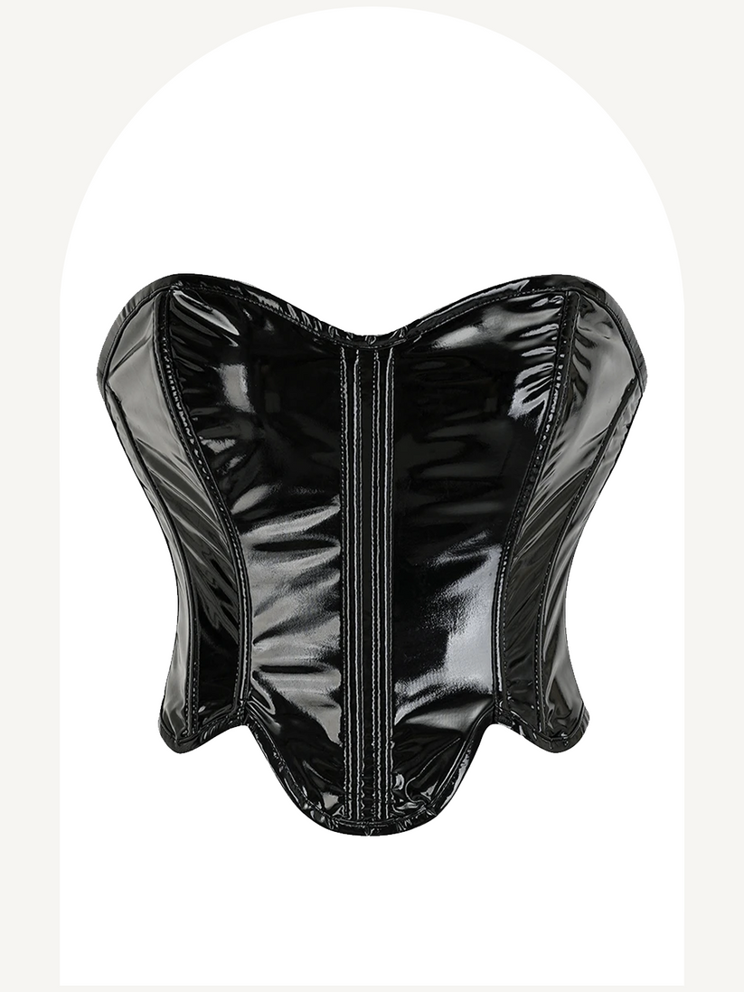 Black patent leather corset – Fashione Shanone